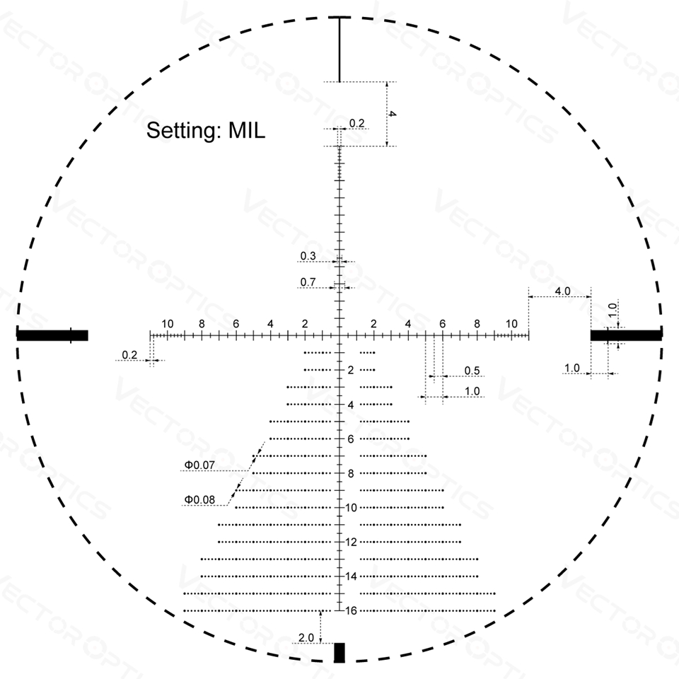 Vector Optics VictOptics S4 6-24x50 FFP VIS-FMIL 1/10MIL 30mm Rifle Scope