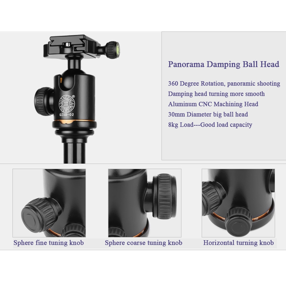 BASE Optics Ball Head Aluminium Tripod with Lightweight Gun Clamp (10kg ...