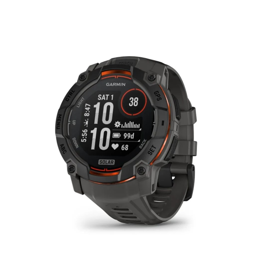 Garmin Instinct 3 50mm Solar Charging Smart Watch with GPS Black with Charcoal Band