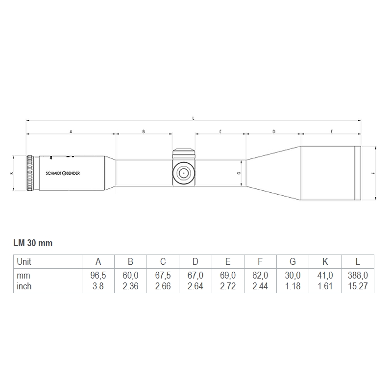 Schmidt & Bender 8x56 Klassic Hungaria LM A8 30mm Rifle Scope